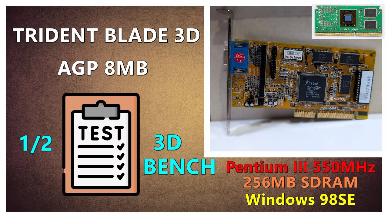 [1/2] 3D BENCH: Trident Blade 3D Turbo 8MB AGP - YouTube