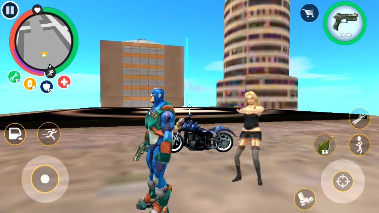 Rope Hero Vice Town Game | Rope Hero Fireskull Jump To Town | Rope Hero ...