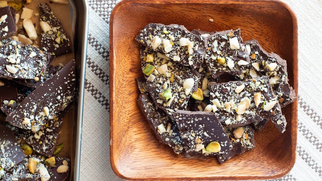Easy Homemade Dark Chocolate Nut Bark Recipe | Eat Simple Food.com ...