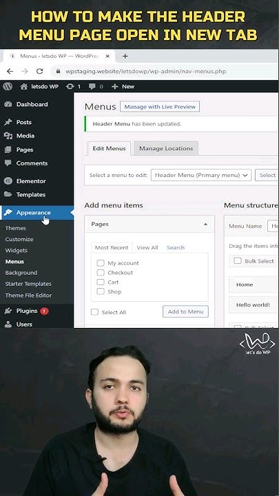 How to Open Menu Page in New Tab in the WordPress website Header. #shorts #wordpress # ...