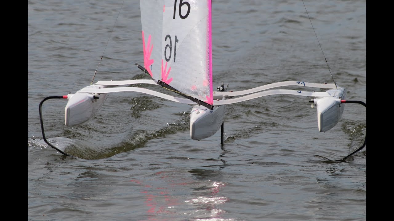 Mini 40 trimaran - more foil tests - YouTube