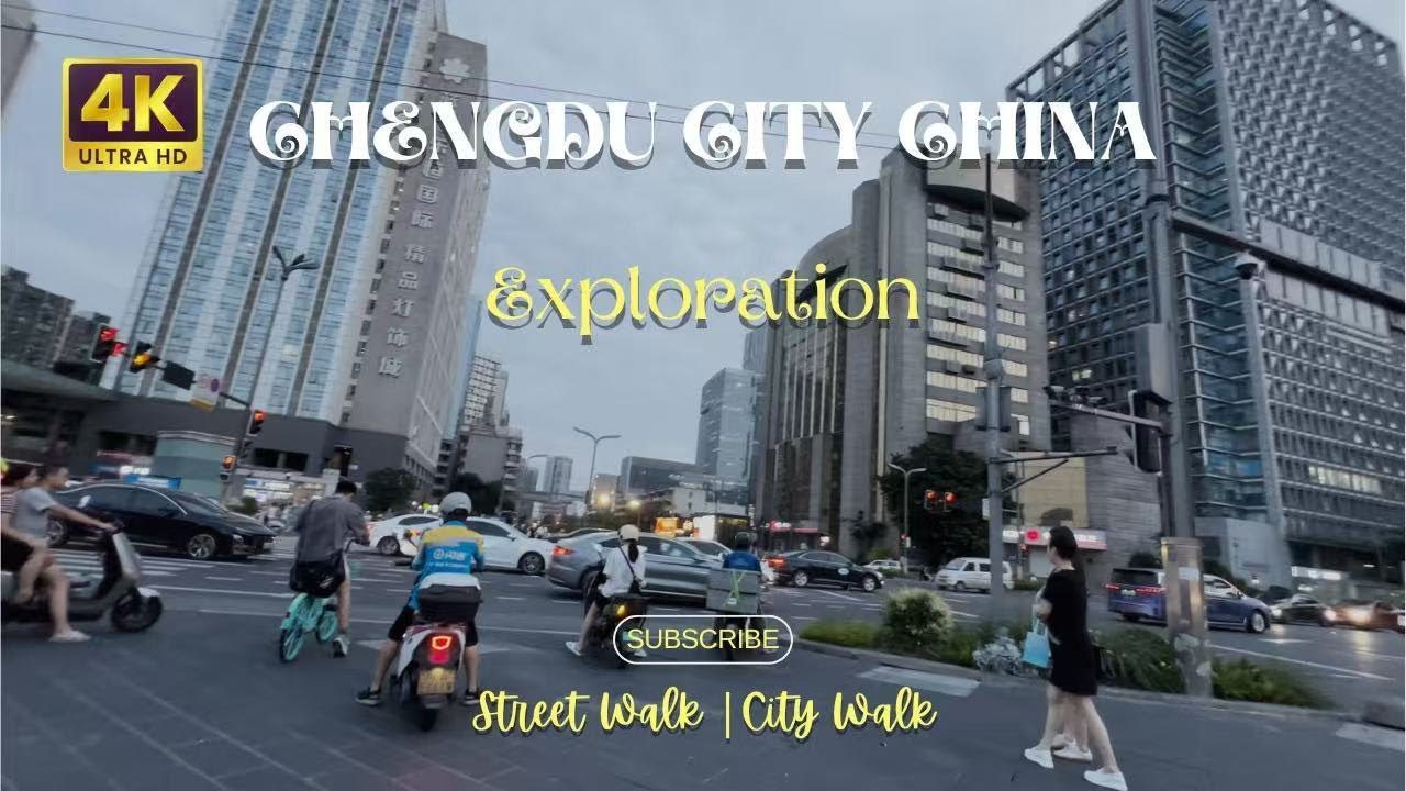 Chengdu China Downtown Walking Tour Sichuan | Part 2 | 4K HDR , Pandas ...