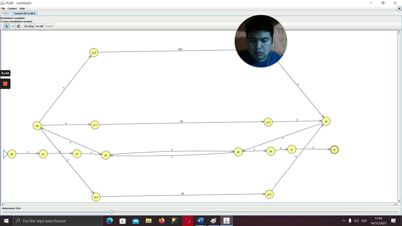 Conversion de Expresion regular a AFD en Jflap - YouTube