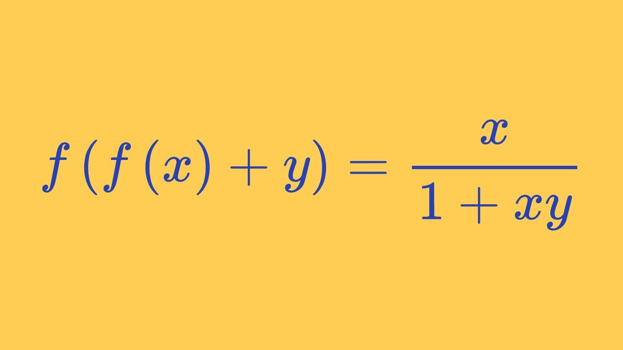 Another Nice Functional Equation #algebra - YouTube