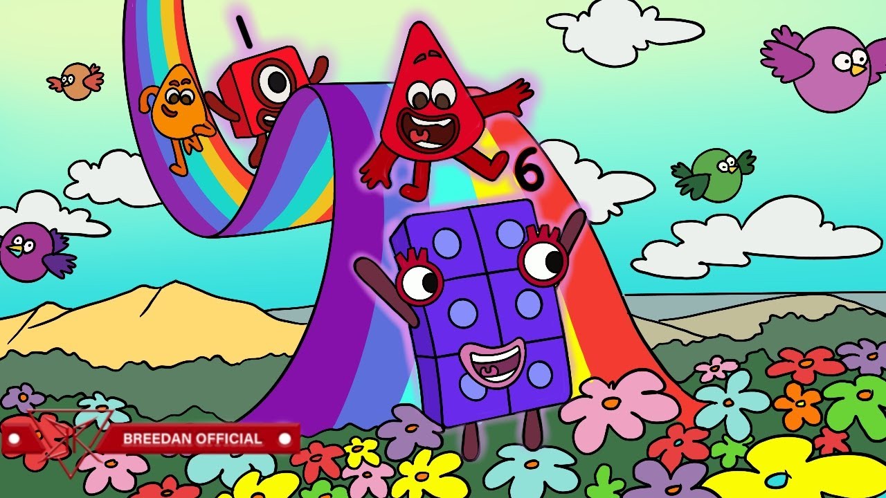 Numberblocks and Colourblocks Flower Garden with Rainbow Slide Fanmade ...