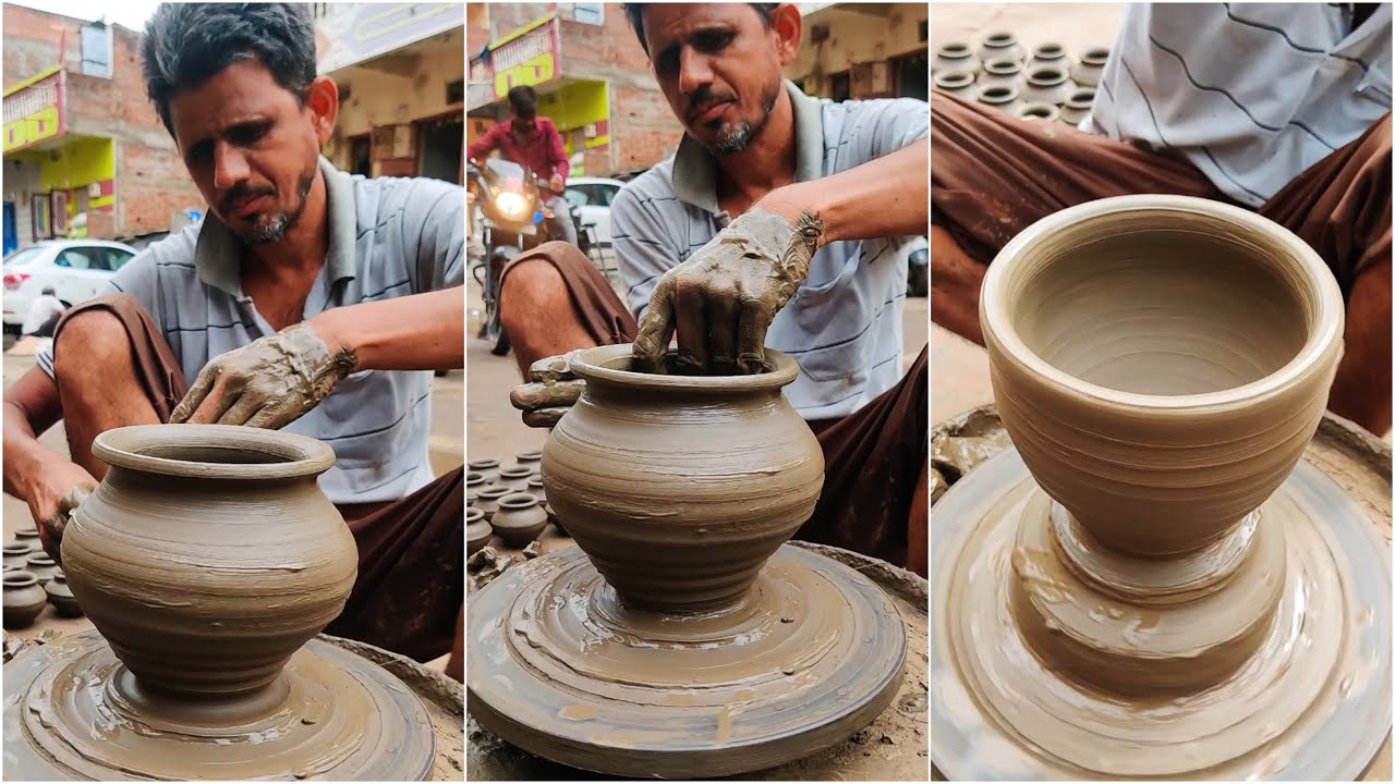 Pot Making With CLAY / Amazing Talent of Indian Potter in Village - YouTube