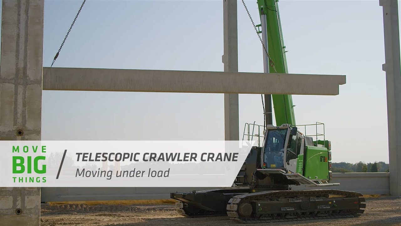 Telescopic crawler crane - Moving under load - YouTube