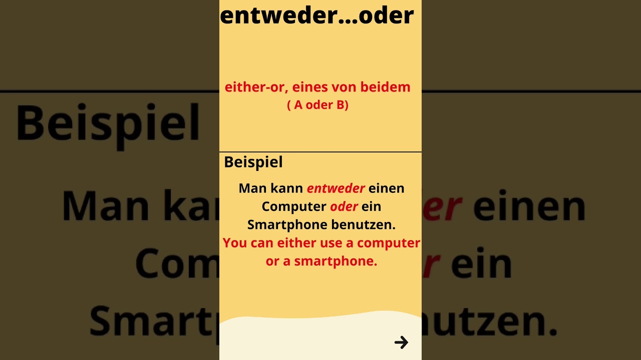 Entweder…Oder#deutschb1#deutschb2 #germany#goethezertifikat#learngerman ...
