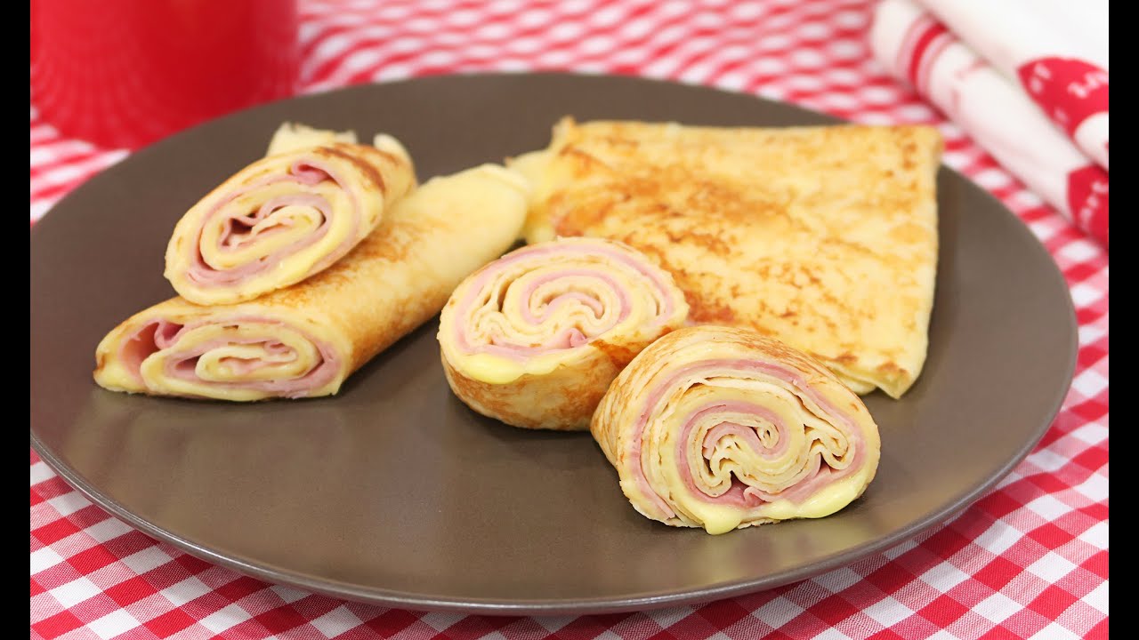 Crepes Rellenos de Jamón y Queso - YouTube