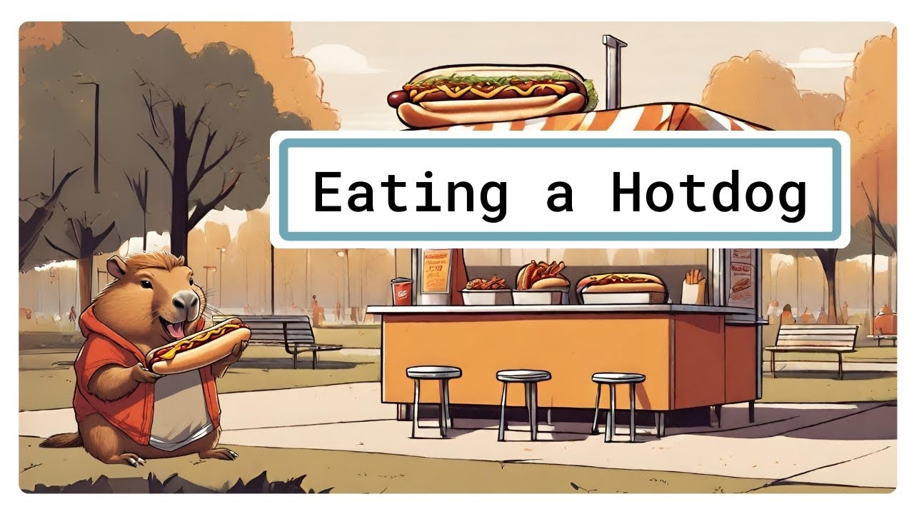 Improve your ENGLISH Skills | Eating a Hotdog | Listening & Speaking ...