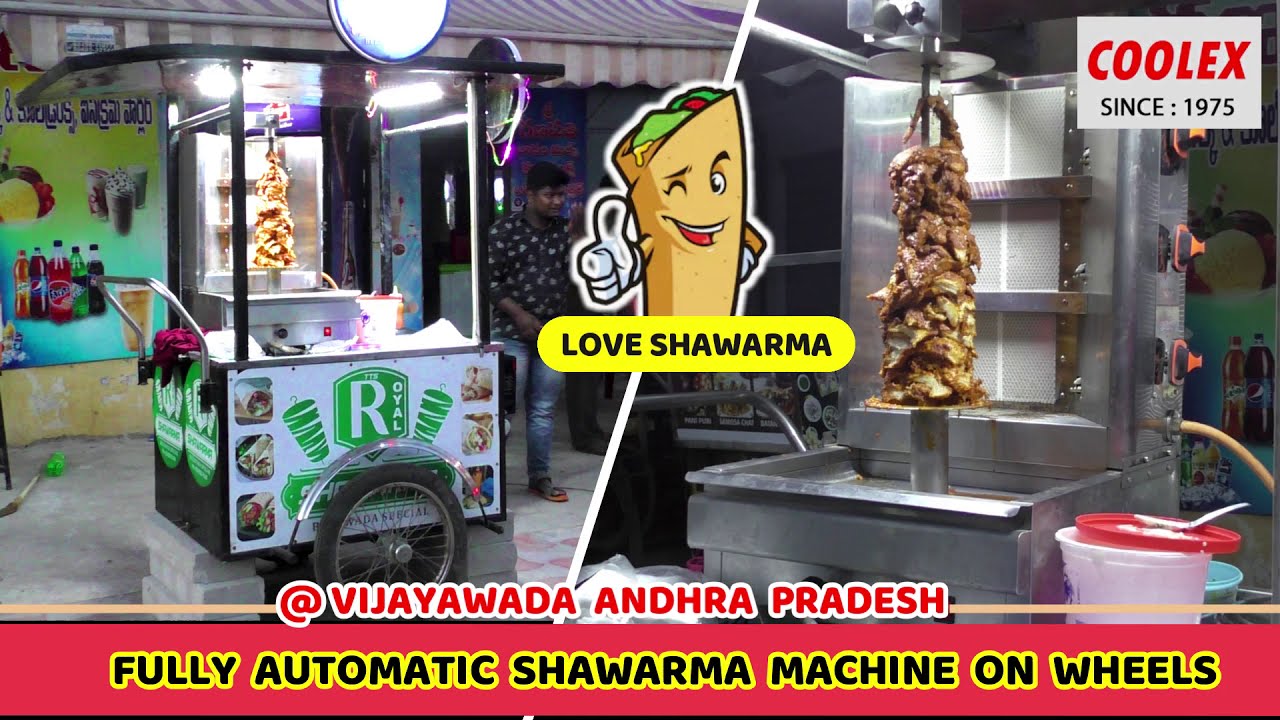 AUTOMATIC SHAWARMA MACHINE ON WHEELS WITH 3 CERAMIC BURNERS,MOTOR ...
