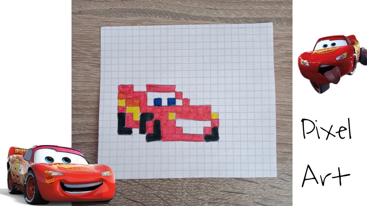 Şimşek McQueen Pixel Art #lightningmcqueen - YouTube