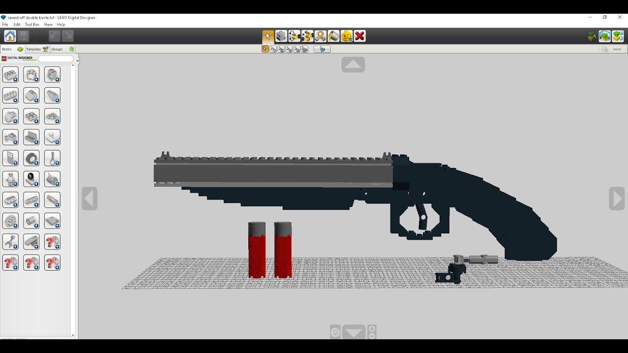 Lego tutorial on sawed-off double barrel shotgun template from ...
