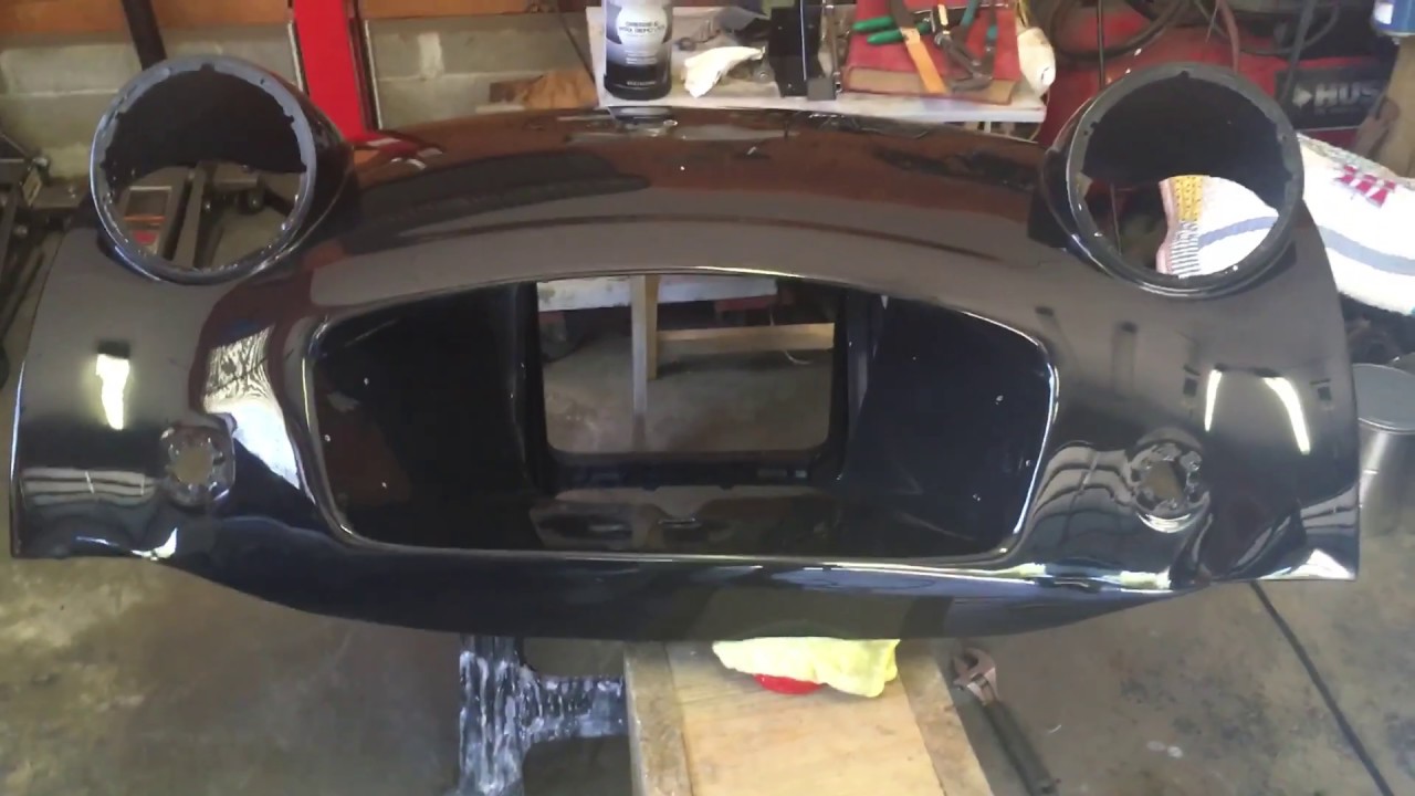 Polishing 1957 Triumph TR3 front apron - YouTube