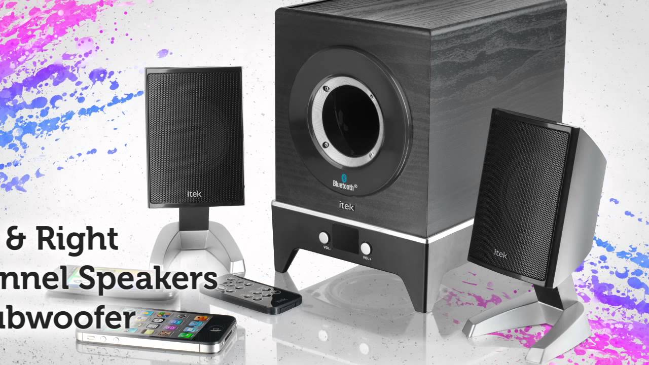 I58012 itek Bluetooth Multimedia 2 1 Speaker System - YouTube