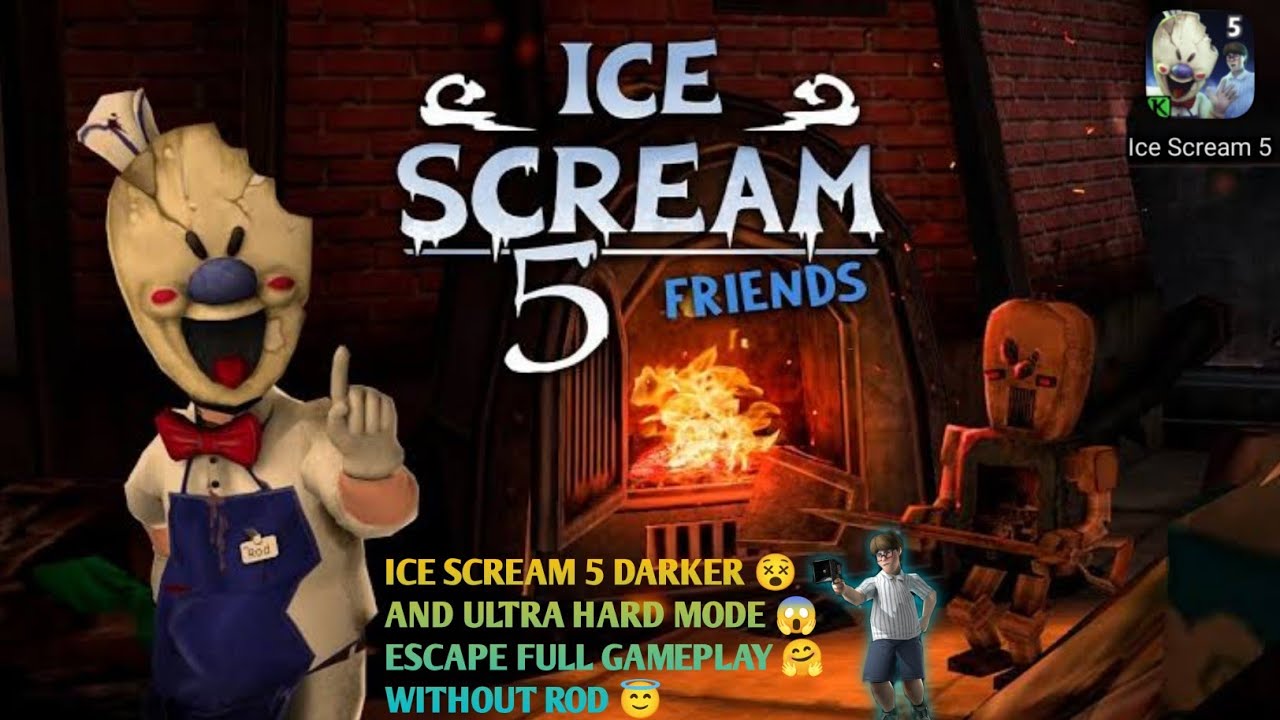 ICE SCREAM 5 DARKER 😵 AND ULTRA HARD MODE 😱 ESCAPE FULL GAMEPLAY 🤗 ...
