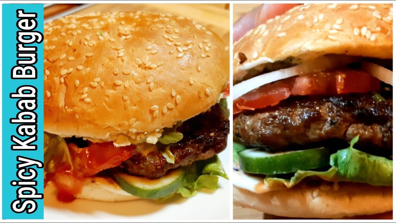 Spicy Kabab Burger Recipe | Fusion Burger | by Delhi Cookbook - YouTube