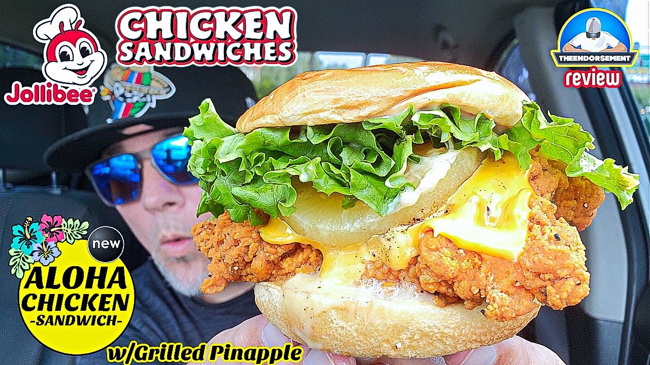 Jollibee® Aloha Chicken Sandwich Review! 🌺🍍🐔 | Their BEST Sandwich Ever ...