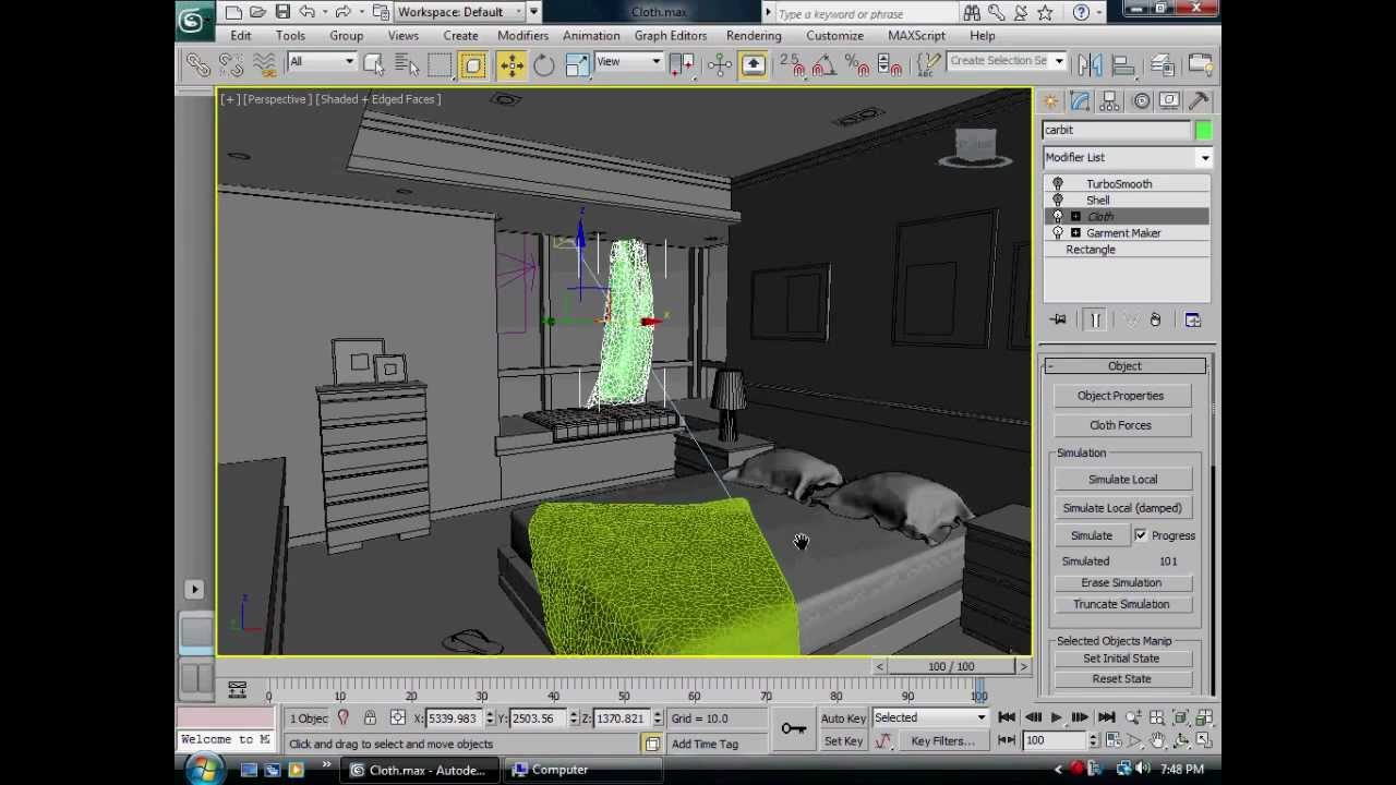 Autodesk 3Ds Max 2013 Advanced Animating Cloth Tutorial - YouTube