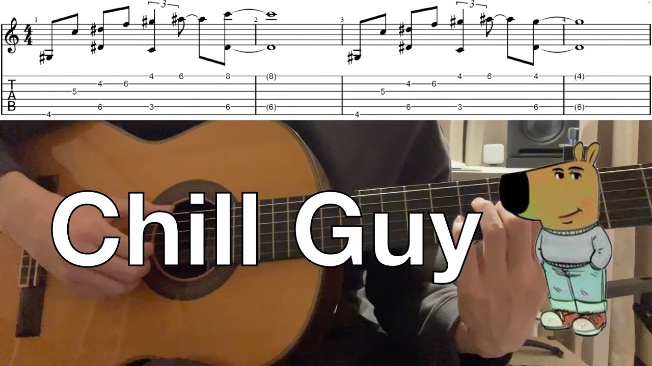 [타브악보] 손가락은 전혀 Chill 하지않은 Chill Guy Song 기타 커버 - YouTube