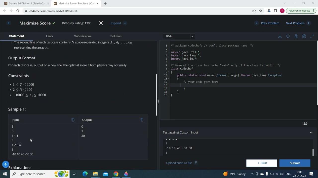 Maximise Score | Codechef | Starters 84 | Explanation | Solution - YouTube