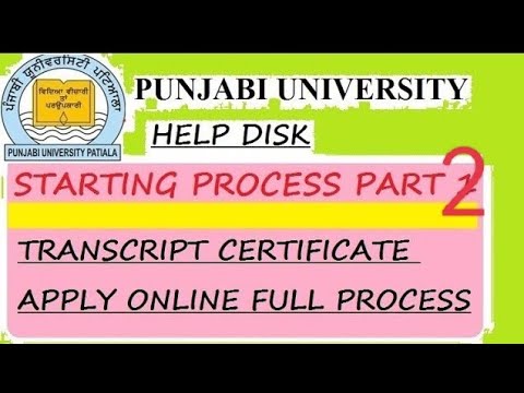 punjabi university patiala Transcript certificate apply online - YouTube