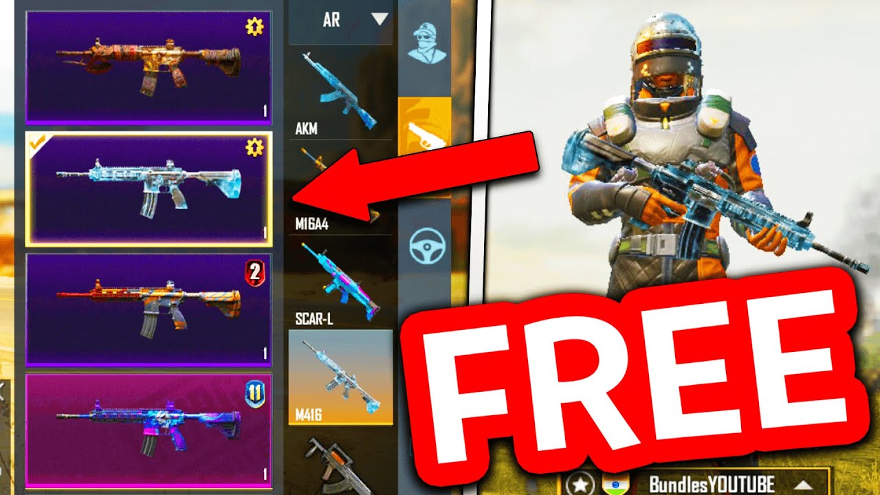 HOW TO GET FREE GUN SKINS IN PUBG MOBILE | PUBG MOBILE FREE GUN SKINS ...