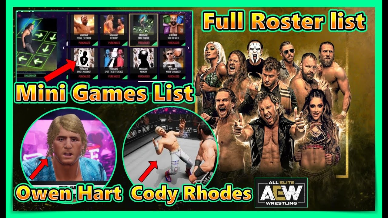 AEW Fight Forever Mini Games List Cody Rhodes Full Roster So Far aew-fight-forever-mini-games-list-cody-rhodes-full-roster-so-far