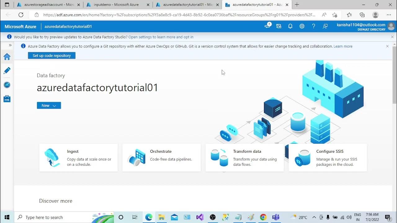 5 Copy Activity Blob Storage To Adls Gen2 Storage Adf Youtube