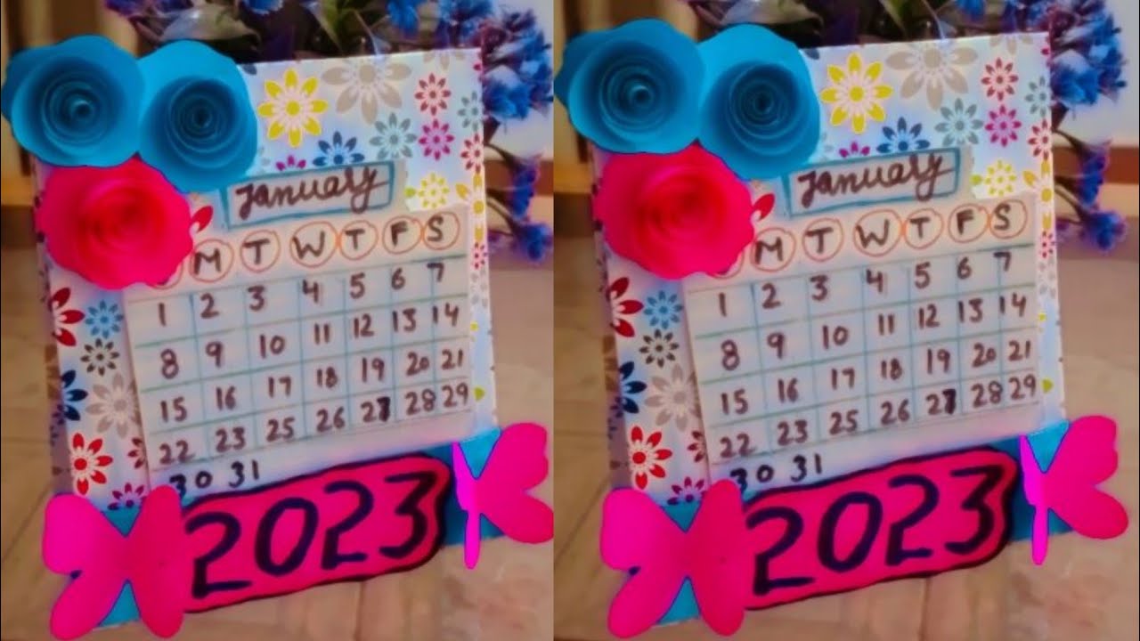 DIY 2023 calendar at home/paper calendar 2023/new year craft - YouTube