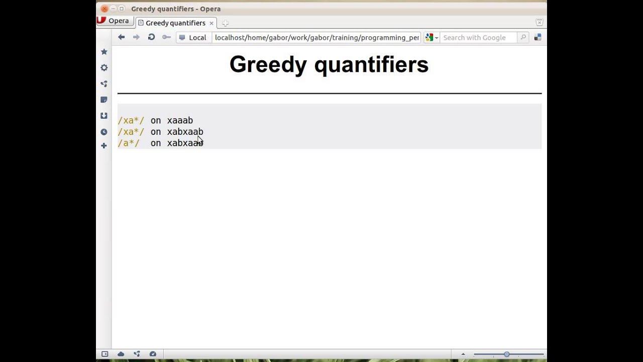 Beginner Perl Maven tutorial: 10.8 - Greedy Regex Quantifiers - YouTube