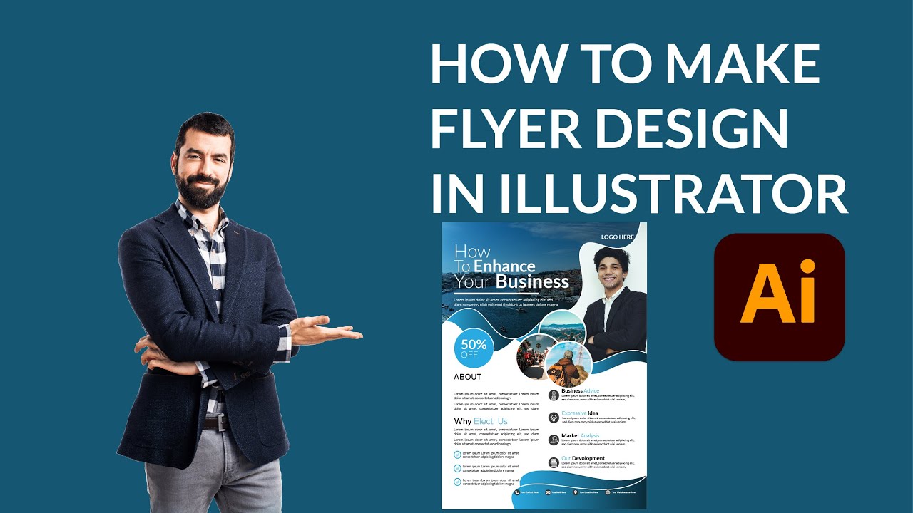 How To make flyer design in illustrator - YouTube