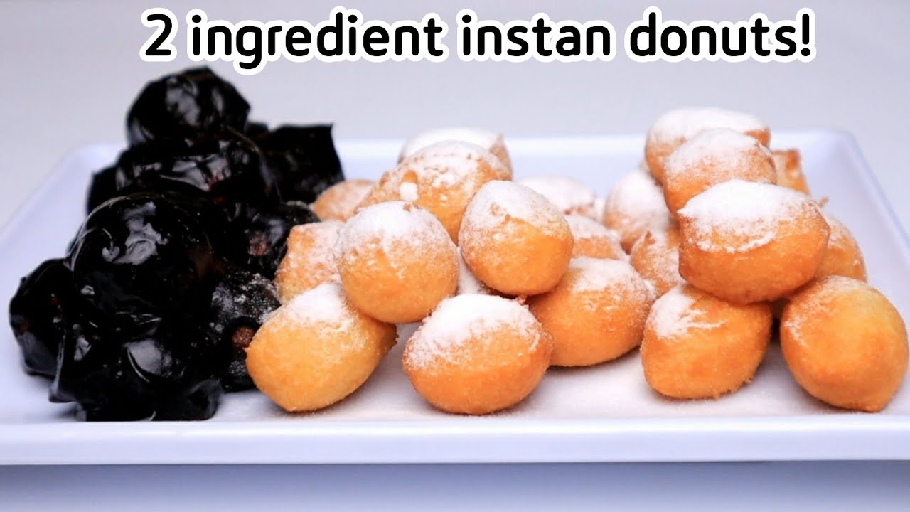 Instant donuts 2 ingredient! Easy donuts recipe - YouTube