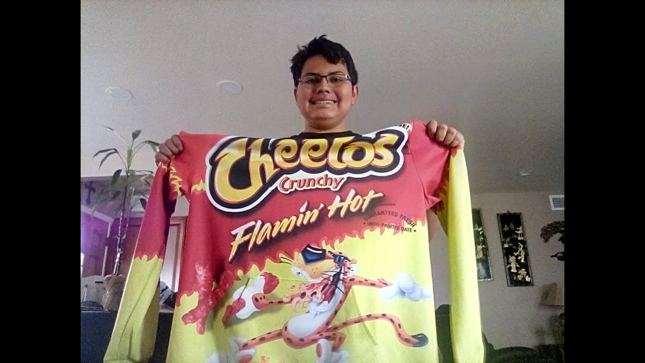 Trying New Hot Cheetos Sweatshirt - YouTube