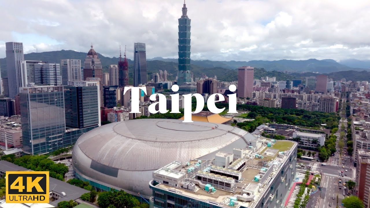 World Travel, Aerial View of Taipei (Taiwan) 4k video - YouTube