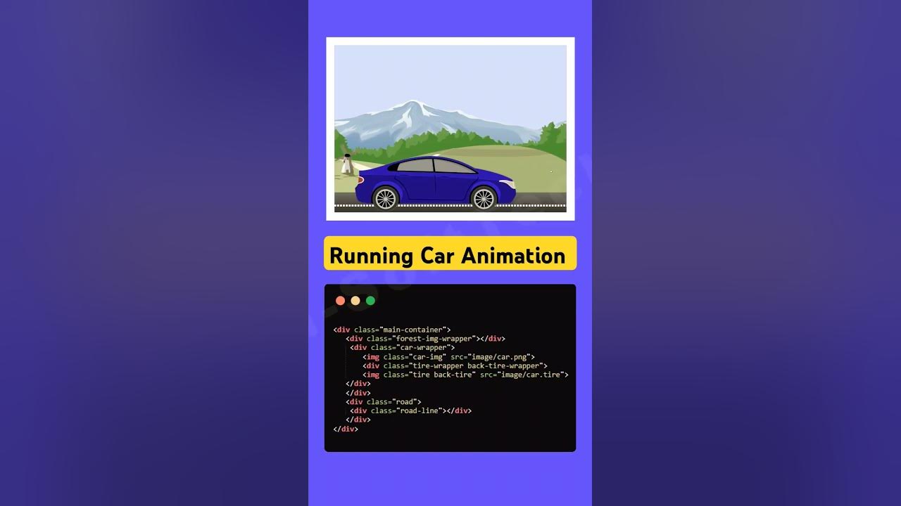 Running Car Animation Using Html Css Webdesign Caranimation Htmldesign Shorts