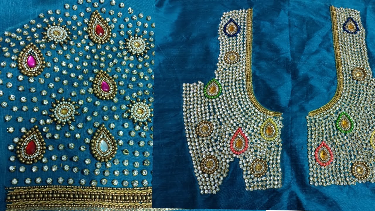 Grand Aari work design Aari Grand stone design in tamil tutorial - YouTube