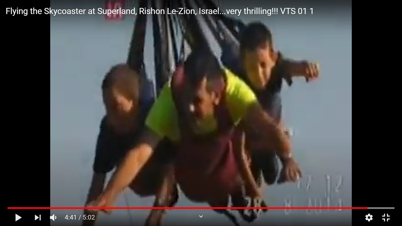 Flying the Skycoaster at Superland, Rishon Le-Zion, Israel...very ...