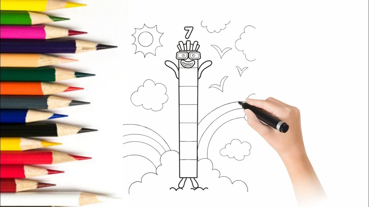 How to Draw Number Block 7 in the Cloud – Easy Step-by-Step Tutorial ...