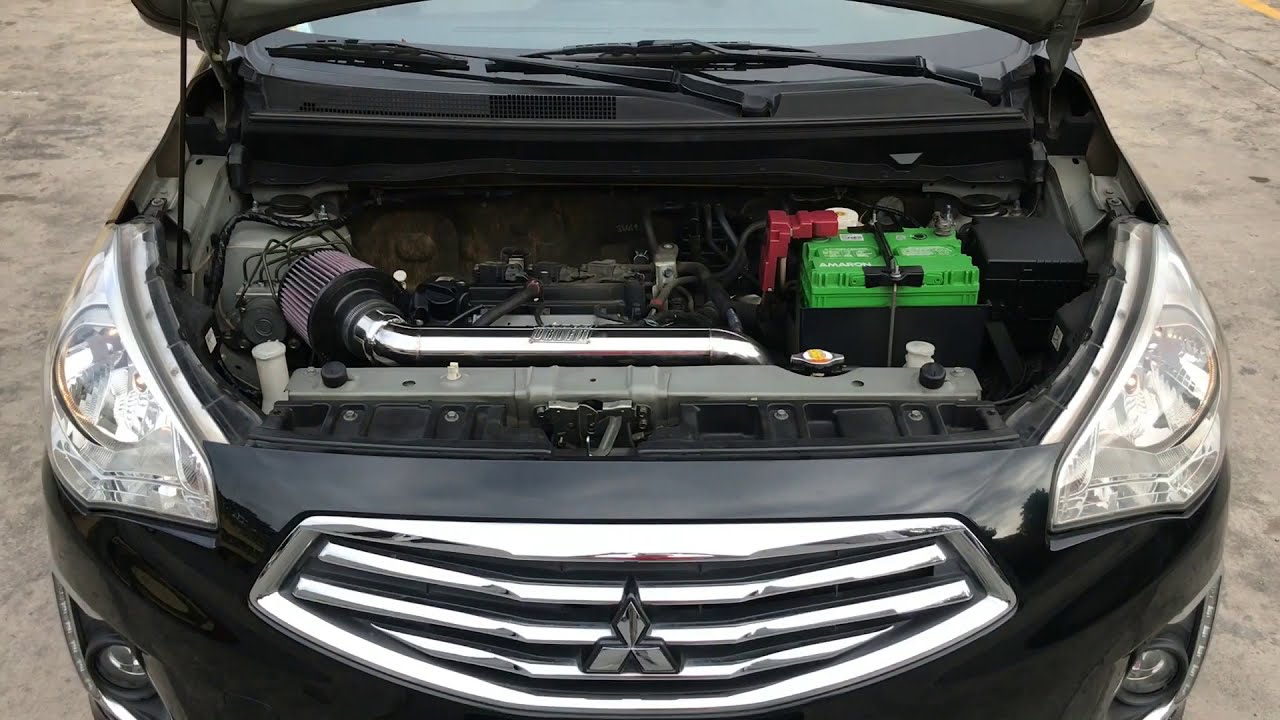 2014 Mitsubishi Mirage catback and air intake - YouTube