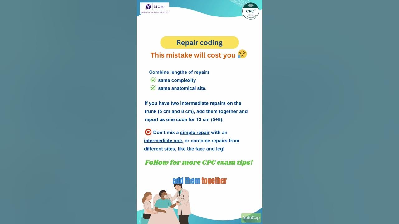 Repair coding guidelines for CPC exam.#CPCexam #repaircoding # ...