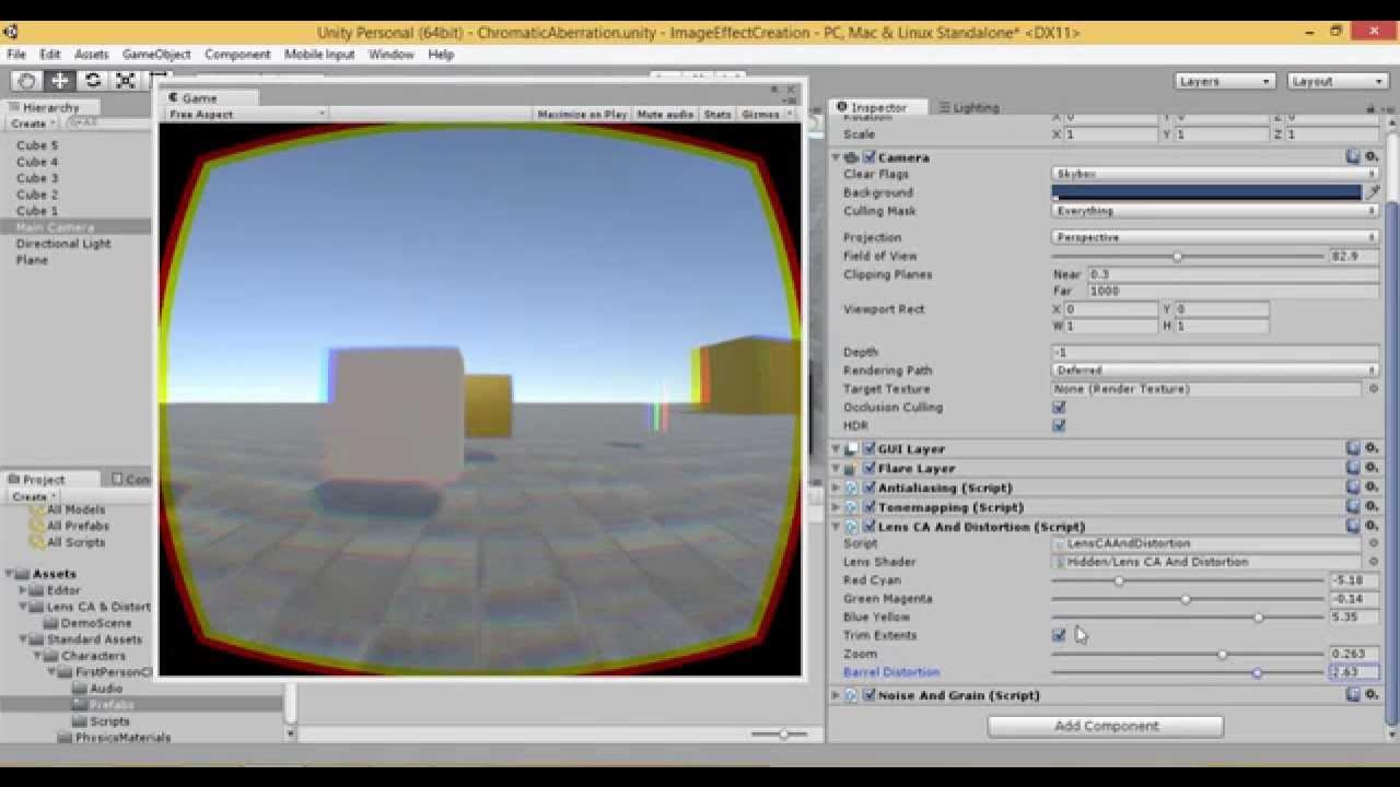 Unity - Lens Chromatic Aberration and Distortion - YouTube