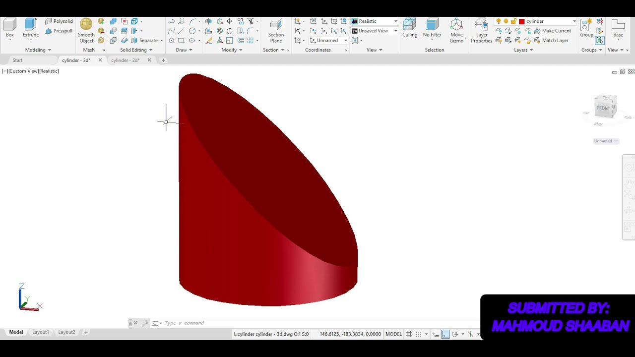 Engineering projection- Truncated cylinder lateral surface Development ...