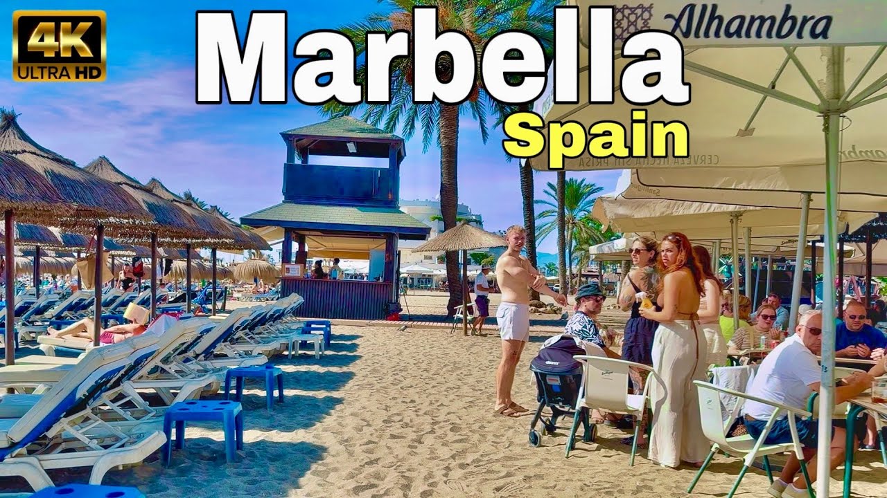 Marbella Spain: Promenade in October Vibes [4K] Walk: Sunshine, Sea ...
