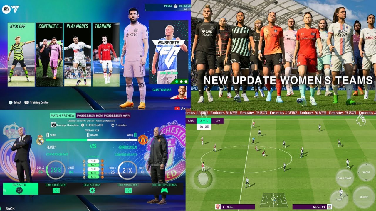 FIFA 16 MOBILE MOD EA SPORTS FC 24 ANDROID OFFLINE NEW KITS 2023/24 ...