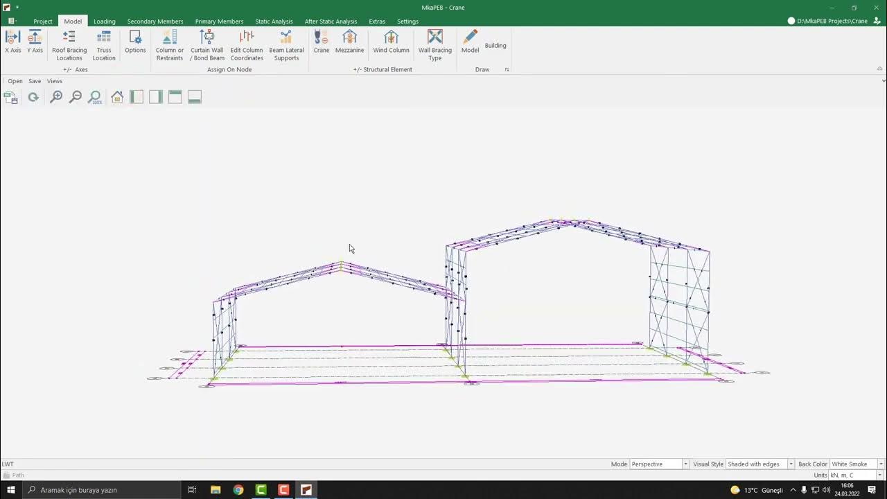 CHAPTER 2 MODELING Part 10: Adding Cranes and analyzing crane runway beam - YouTube