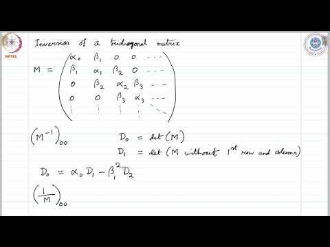 mod05lec41 - Tridiagonal matrices and continued fraction - YouTube