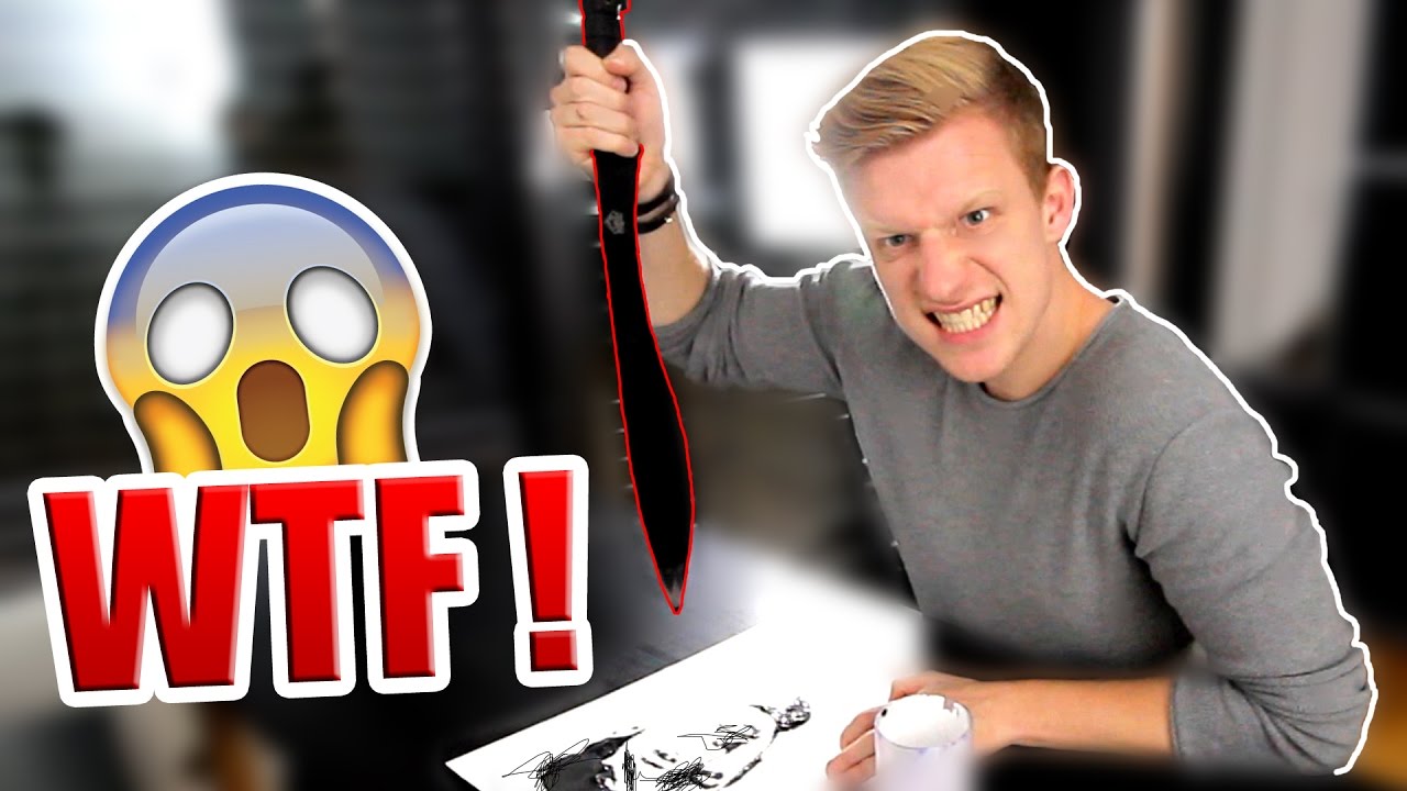 YOUTUBER MIT 1 METER MESSER MALEN ! | ARTgerecht - YouTube