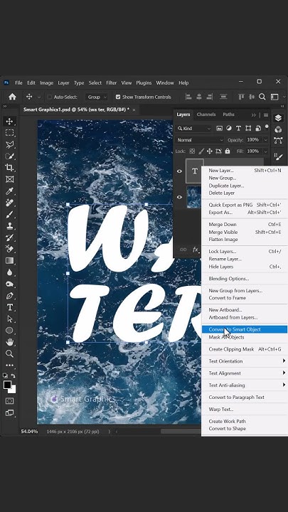Water Text Effect Adobe Photoshop Short Tutorial - YouTube
