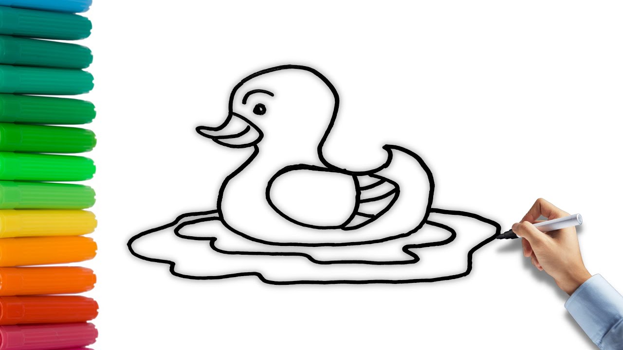 How to Draw A Cute Little Duck | Drawing Tutorial For Children - YouTube